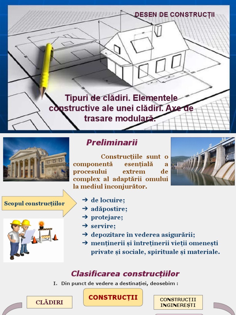 Clasificarea Cladirilor. Elemente Constructive Ale Unei Cladiri . | PDF