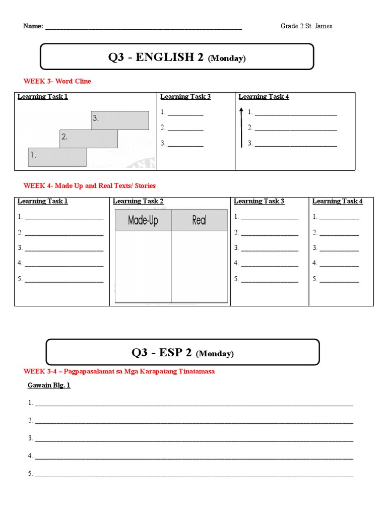 Q3 Answer Sheet W3 W4 | PDF