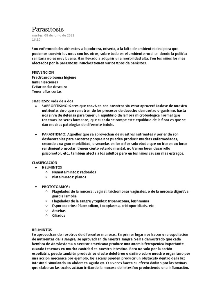 Parasitosis | PDF | Plasmodium Falciparum | Heces