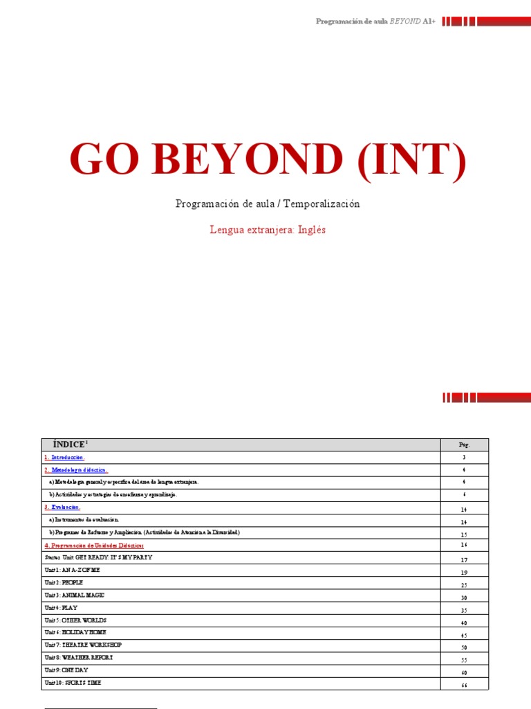 Go Beyond Intro SP | PDF | Plan de estudios | Aprendizaje