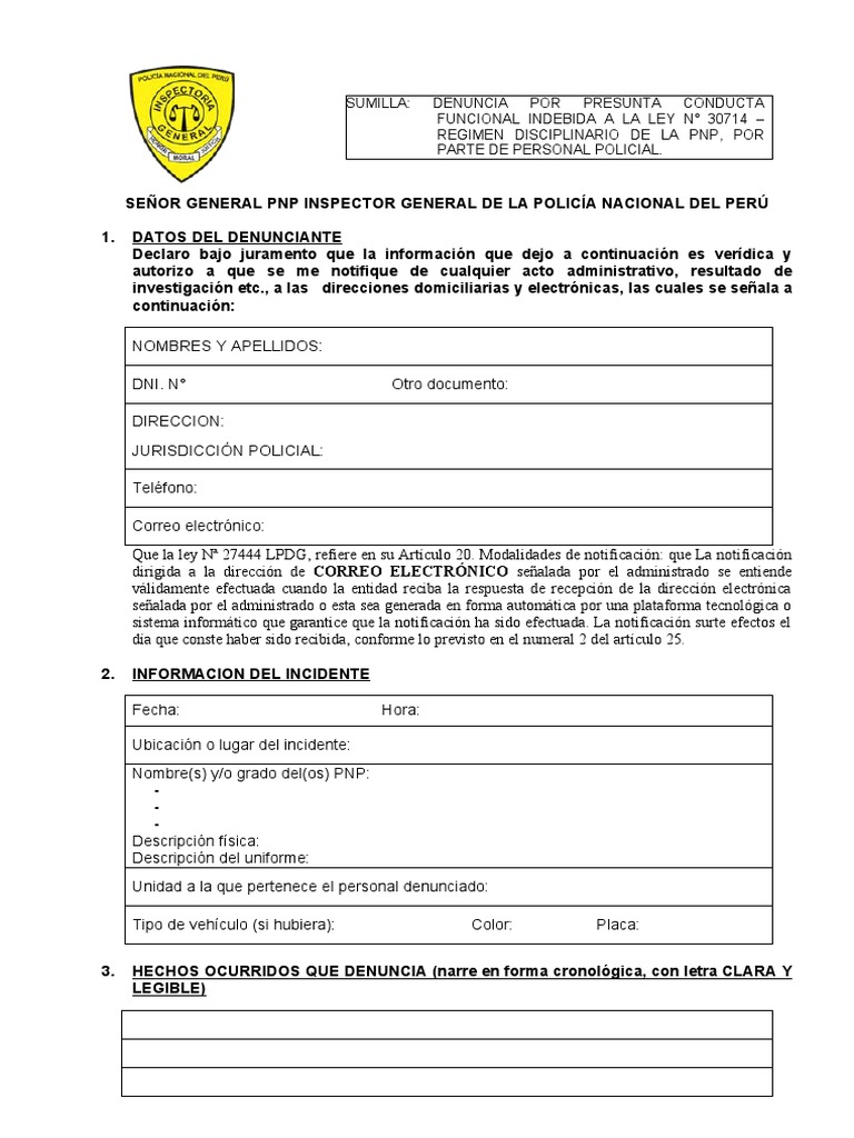 Modelo de Denuncia | PDF