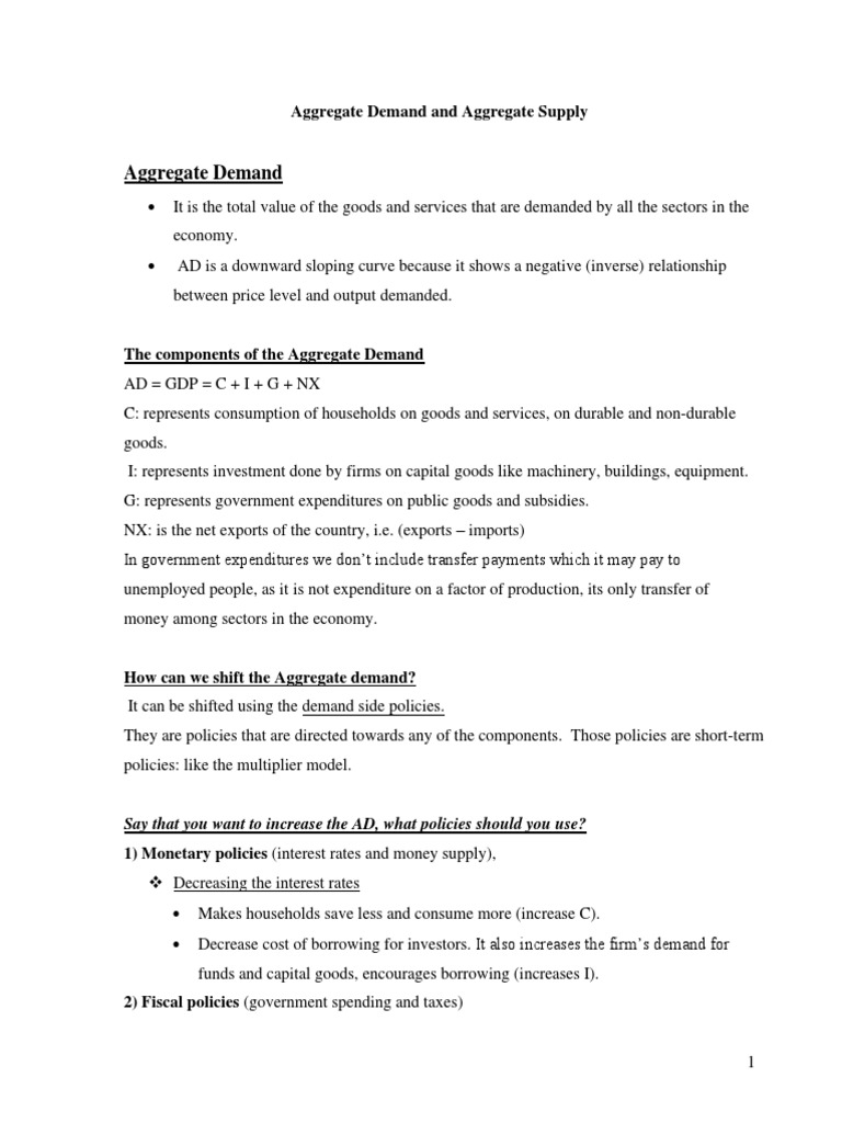 Aggregate Demand and Aggregate Supply | PDF | Aggregate Demand | Supply ... Aggregate Demand and Aggregate Supply | PDF | Aggregate Demand | Supply ...