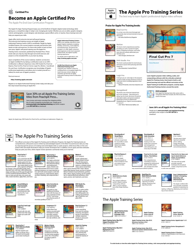 Apple Pro Training Series Overview | PDF | Apple Inc. | Mac Os