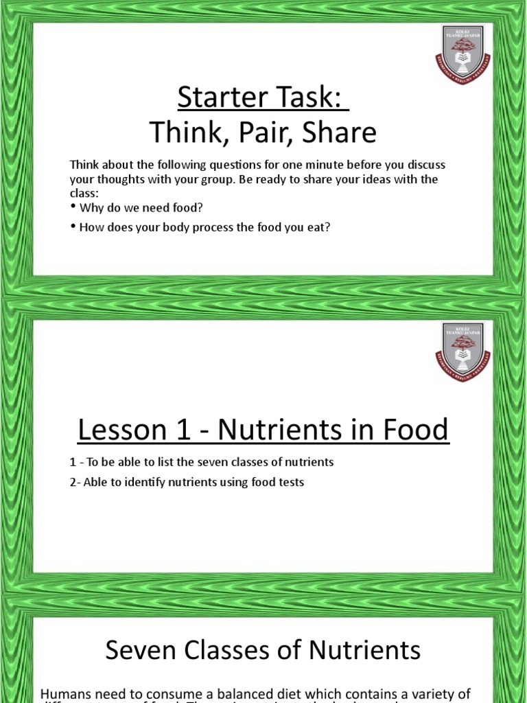 1. Nutrients and Food Testing | PDF | Foods | Nutrients