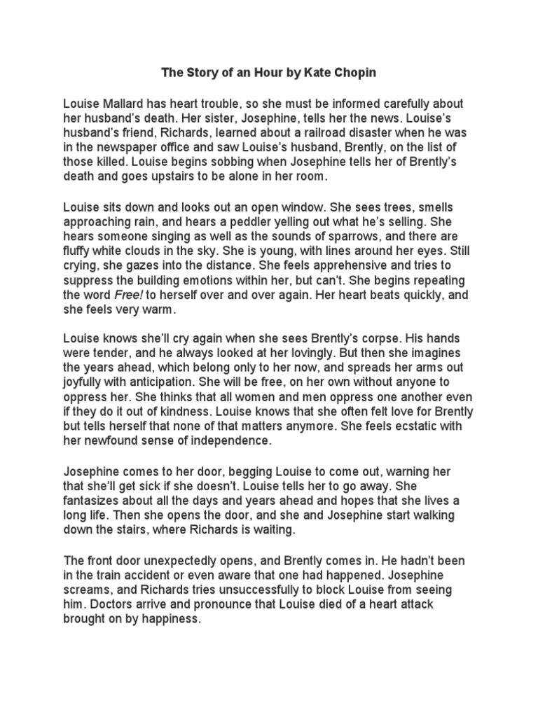 The Story of An Hour by Kate Chopin | PDF | Poetry