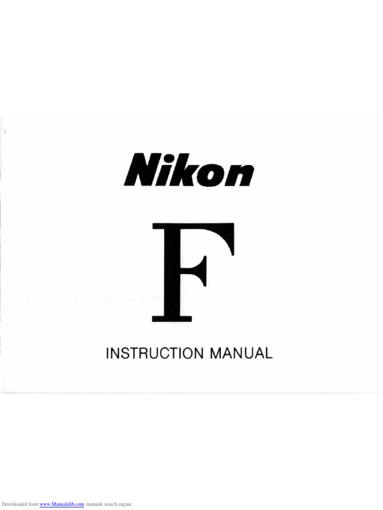 NIKON F Instruction Manual | PDF
