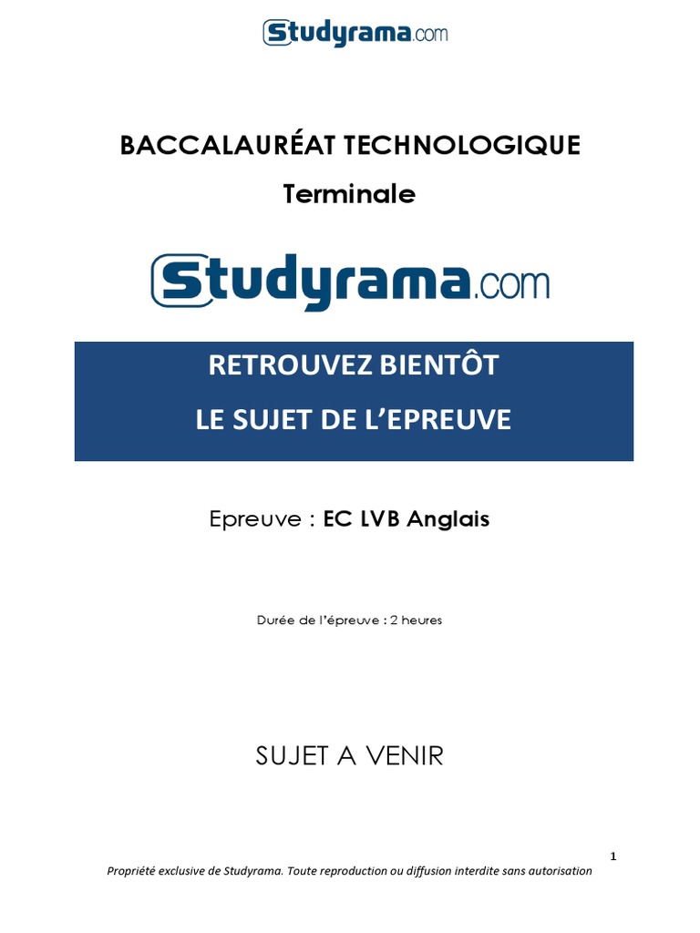 Sujet Bac Anglais Terminale 2023 | PDF