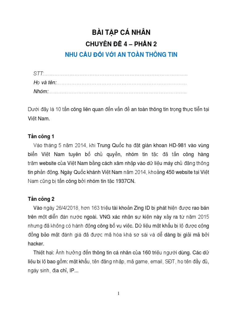 Assignment - Ca Nhan - Chuyen de 4 | PDF