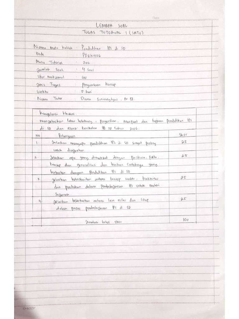 Tugas Tutorial 1 Pembelajaran Ips Di SD, Tiya Setiawati | PDF