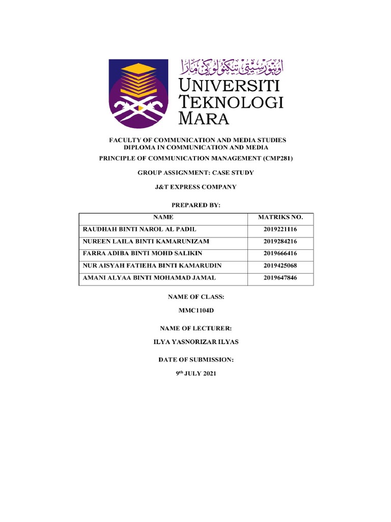 CASE STUDY REPORT-J&T EXPRESS COMPANY (CONSULTATION) Pages 1-12 - Flip PDF Download - FlipHTML5 ...