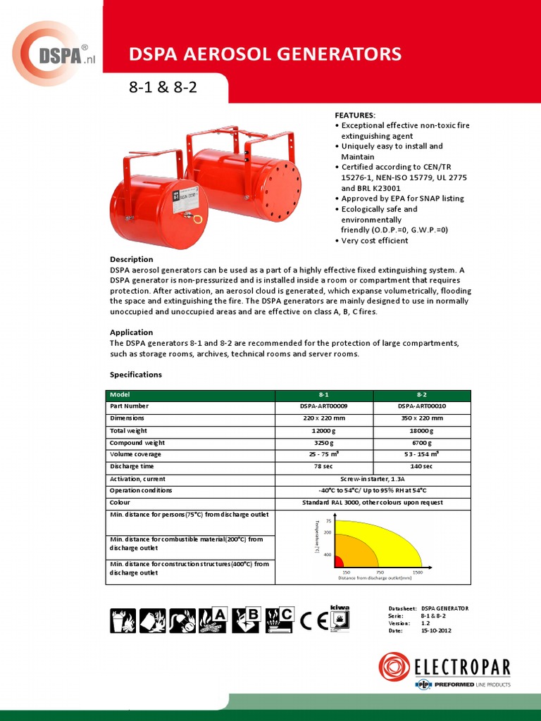 DSPA 8-1 8-2 Aerosol Generator Data Sheet | PDF