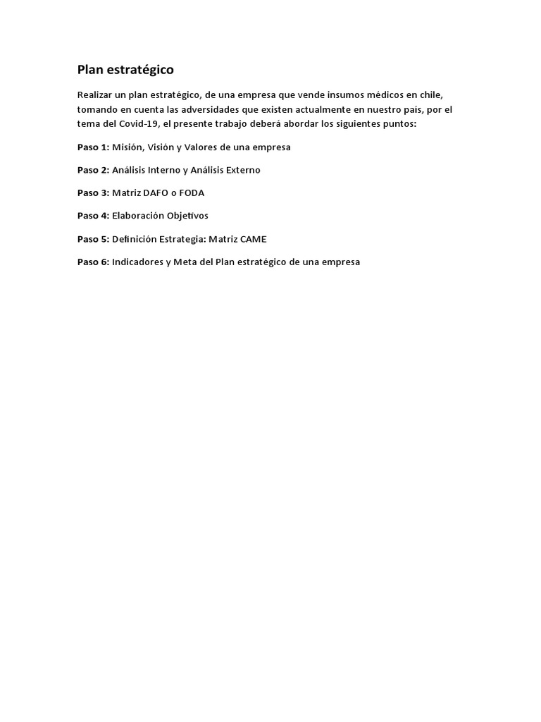 Tarea+Plan+Estrat%C3%A9gico | PDF