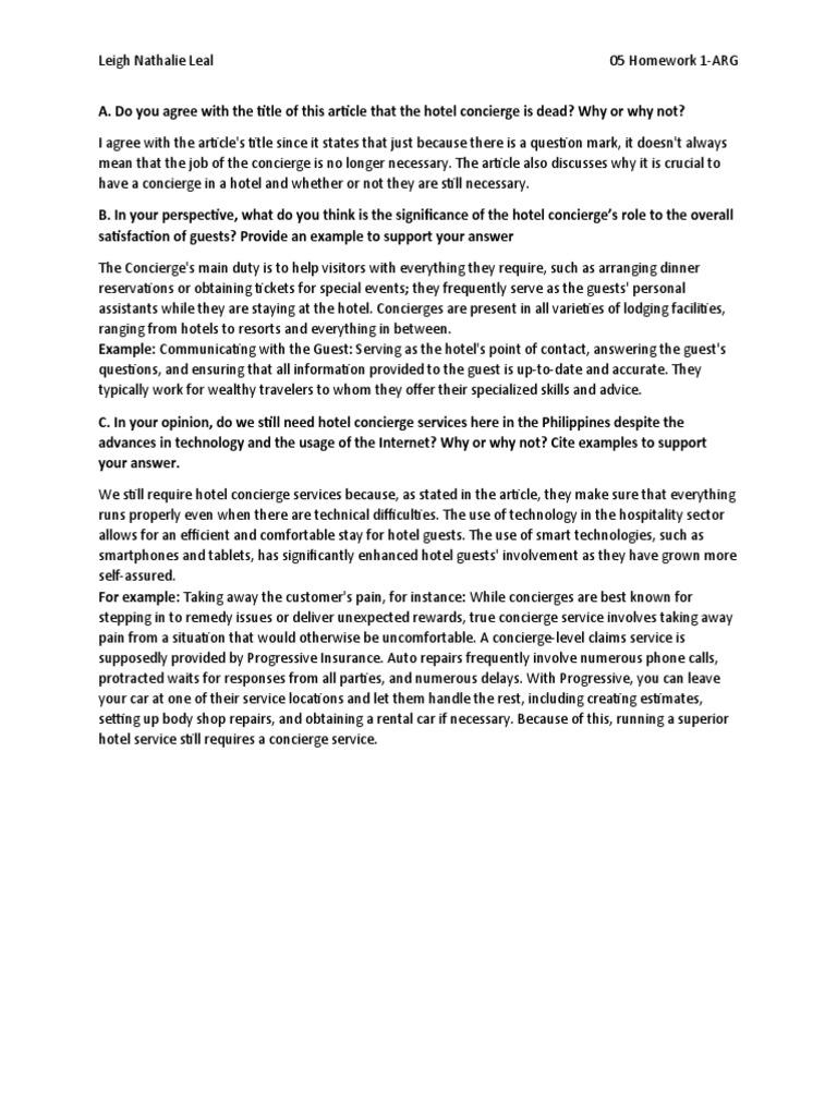 05 Homework 1-ARG | PDF | Hotel | Communication