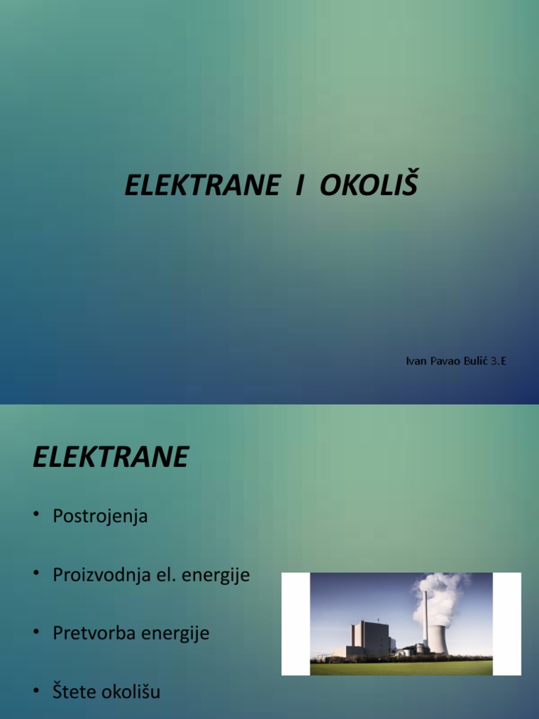 Elektrane I Okoliš | PDF