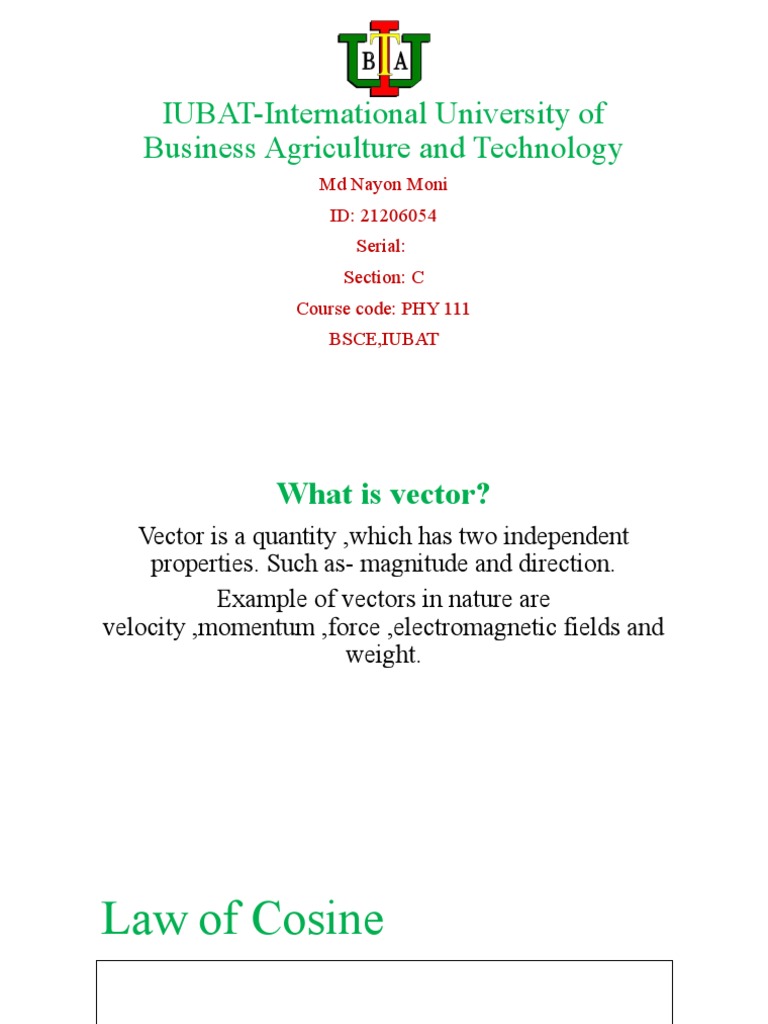 Understanding Vectors and Their Operations | PDF | Science & Mathematics | Technology & Engineering