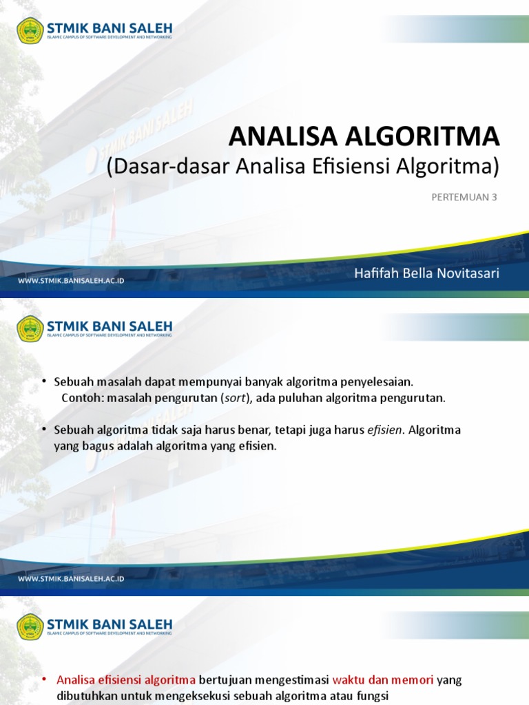 Pertemuan 3 - Analisa Algoritma (Dasar-Dasar Analisa Efisiensi ...