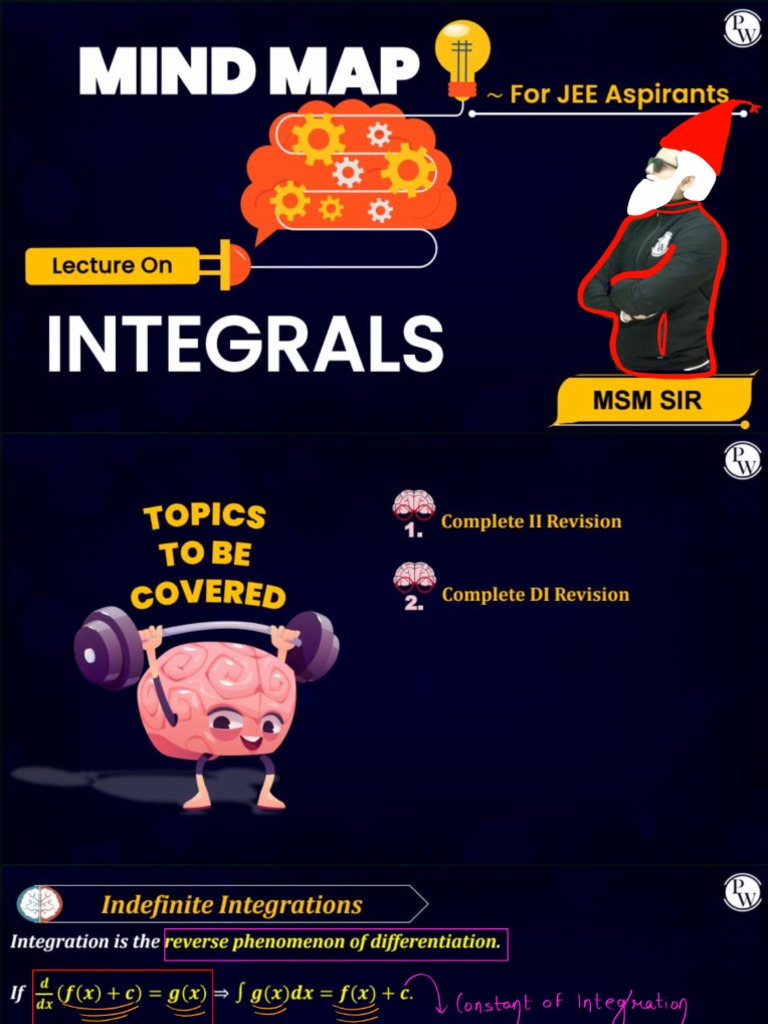 Integrals - Class Notes - Jee Mind-Map | PDF