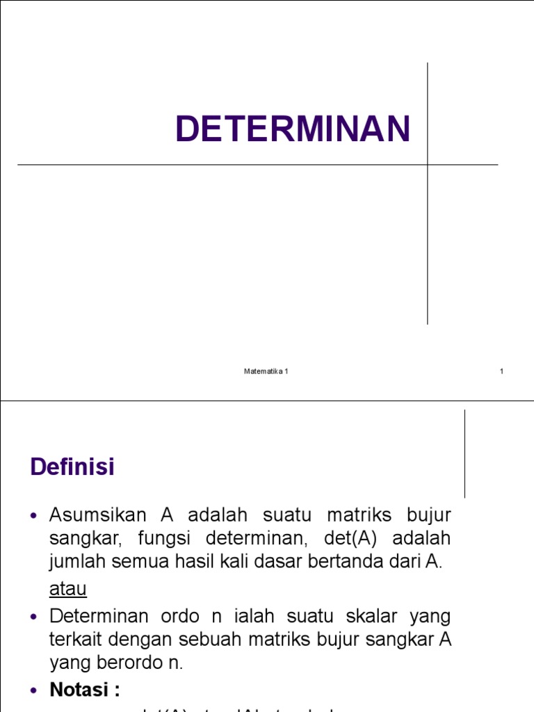 Determinan | PDF | Metode & Bahan Ajar