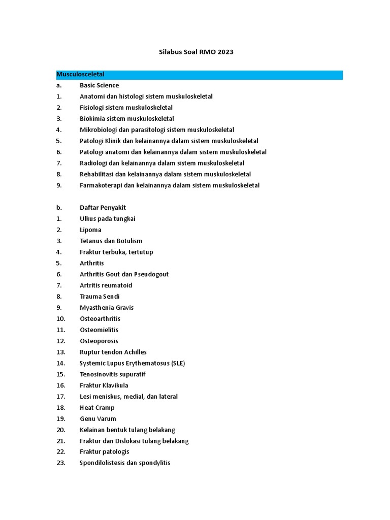 Silabus Soal RMO 2023 | PDF