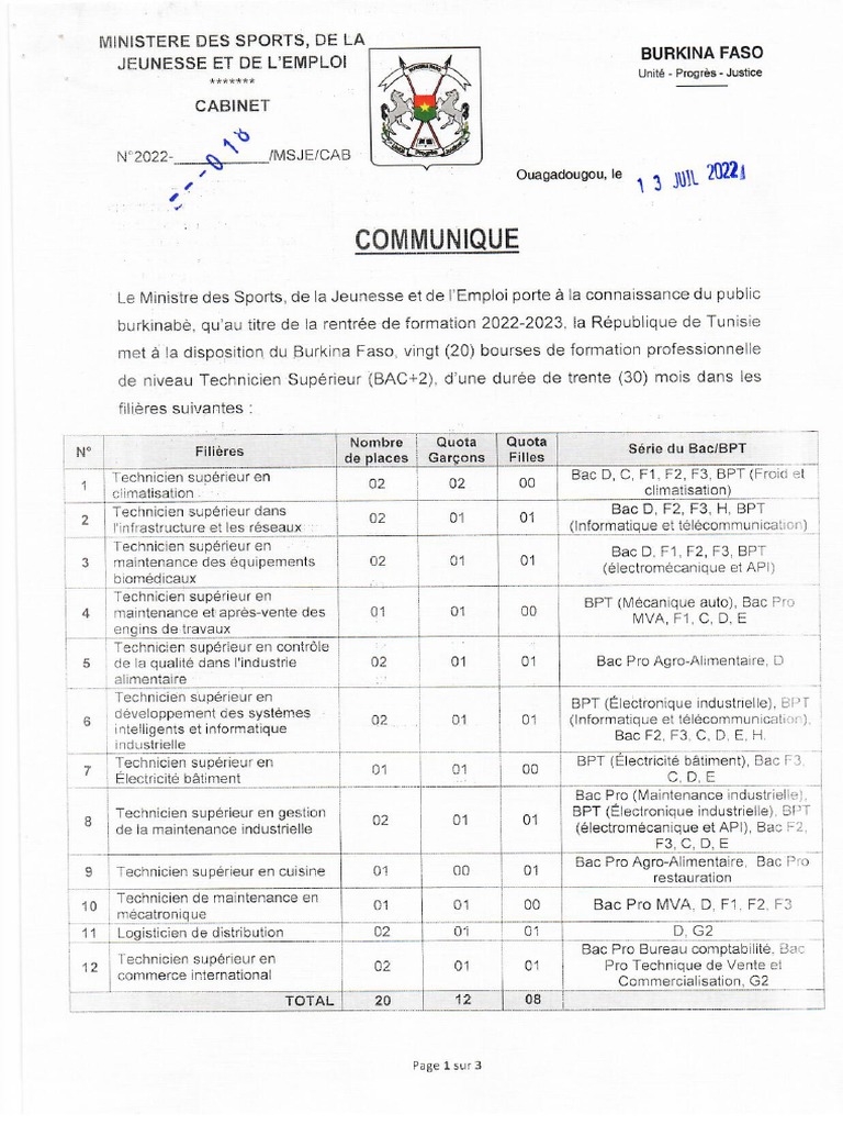 2 Communique D'ouverture Bourse Tunisienne | PDF