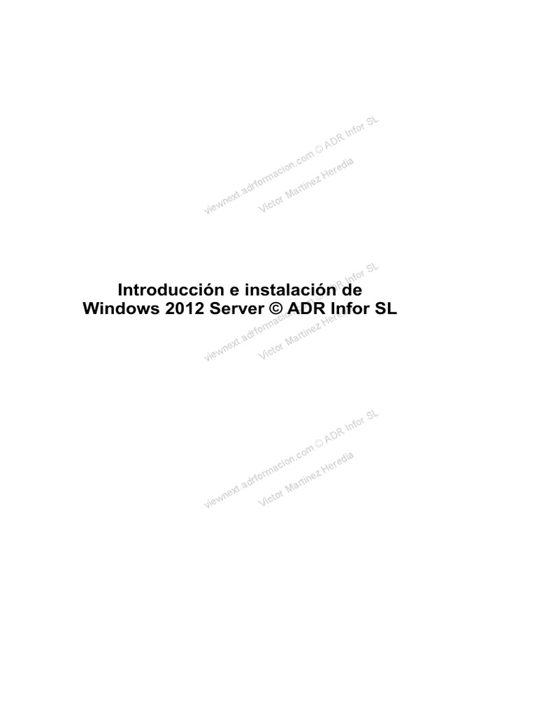 01 Introduccion EInstalacion de Windows 2012 Server | PDF | Servidor (Computación) | V Mware