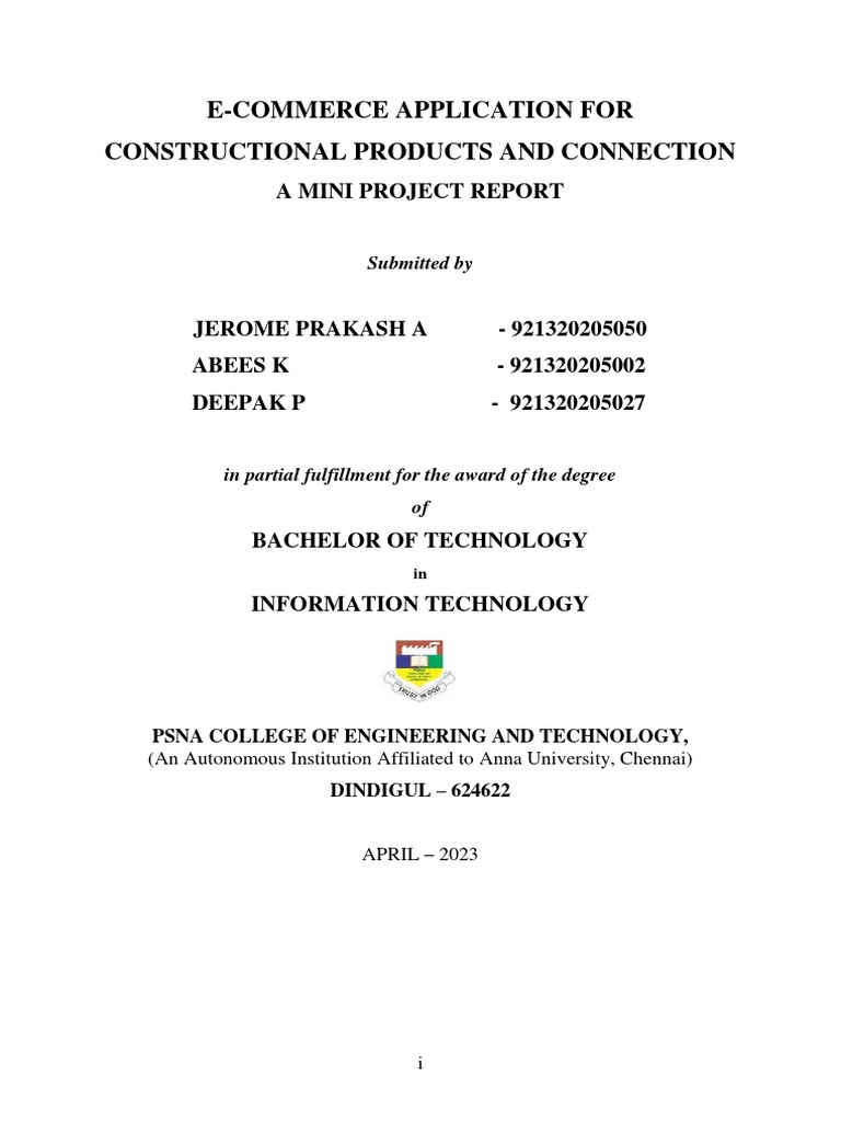 Mini Project Jerome Abees Deepak 3rd-Year-1 | PDF | Mobile App | Cloud Computing