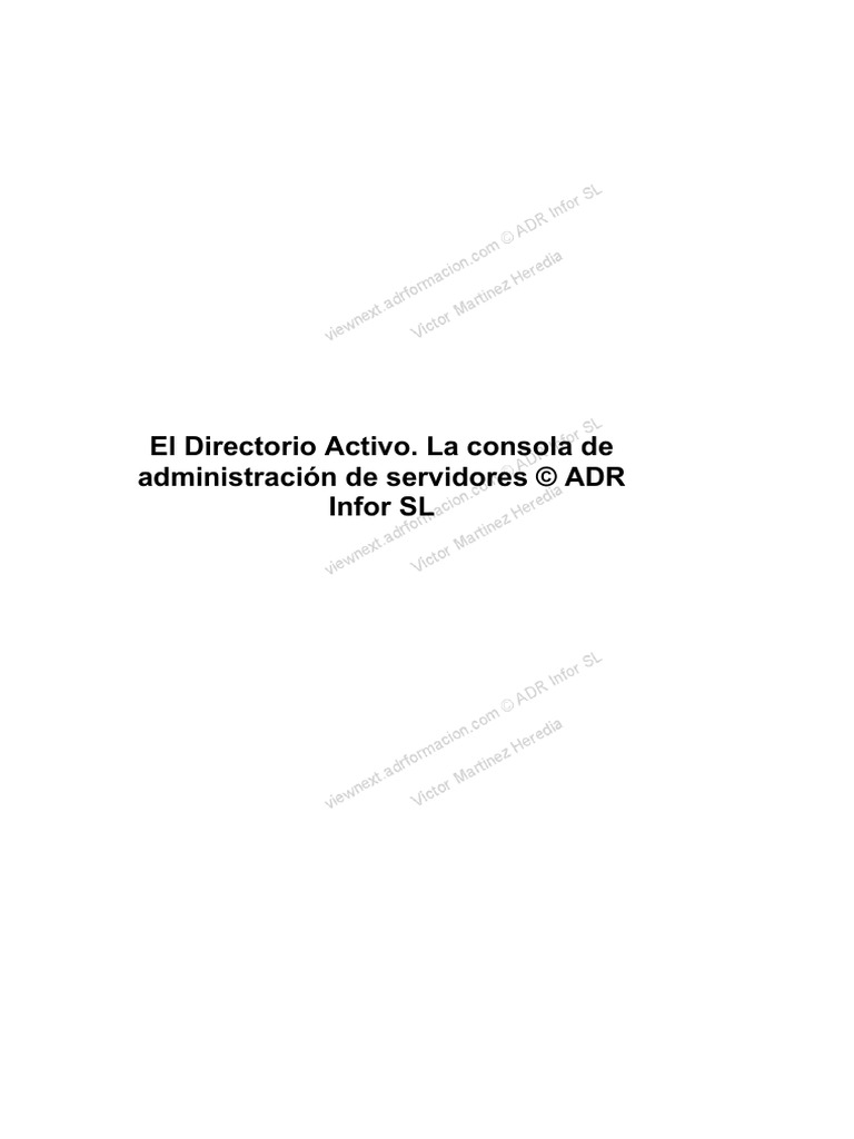Gestión y Funciones del Directorio Activo | PDF | Directorio Activo ...