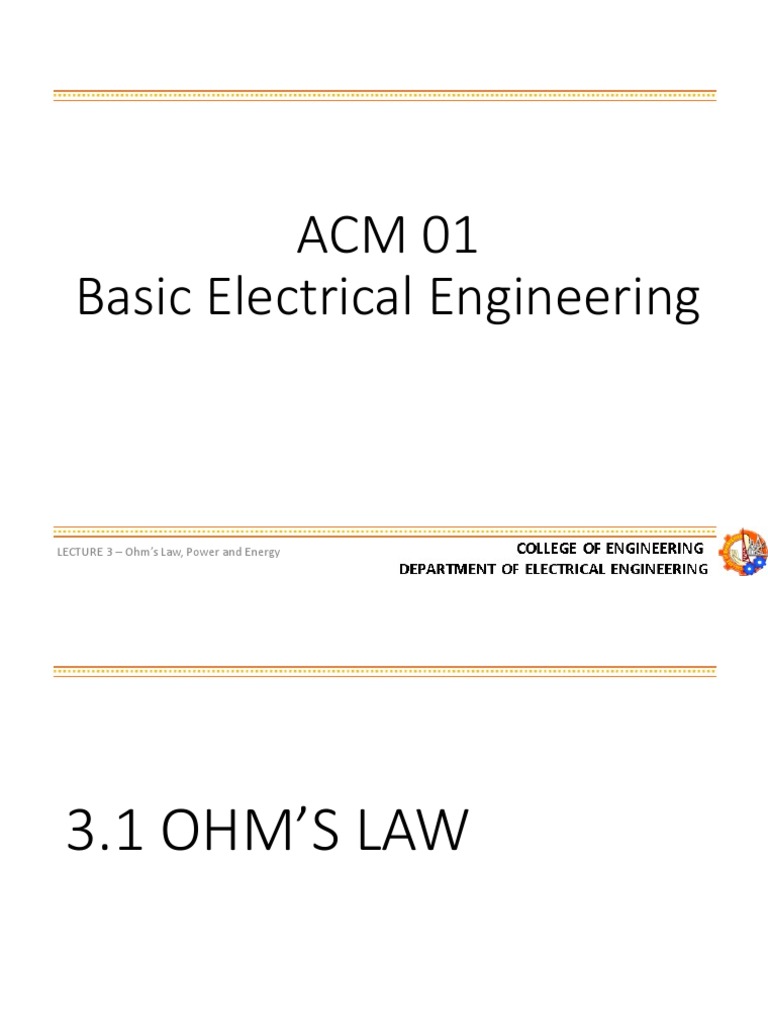 Ohm's Law | PDF | Voltage | Electrical Resistance And Conductance