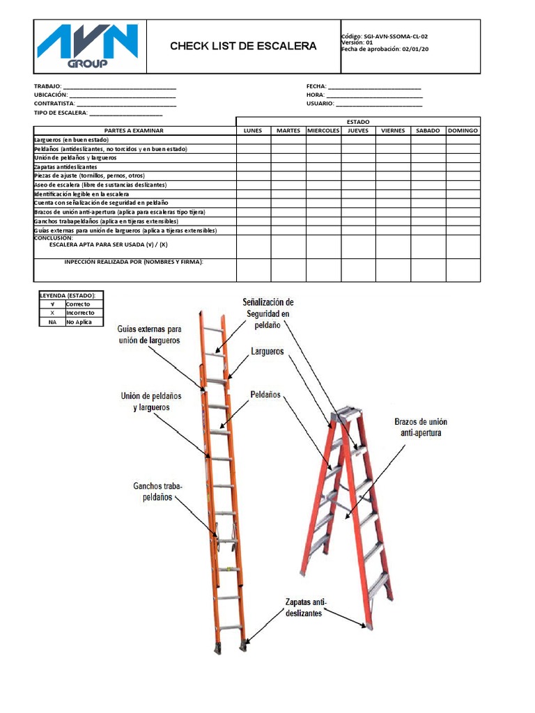 Sgi-Avn-Ssoma-Cl-02 Check List Escaleras | PDF