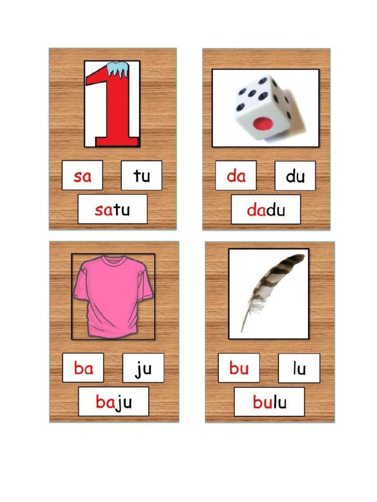 Kartu Baca Suku Kata | PDF