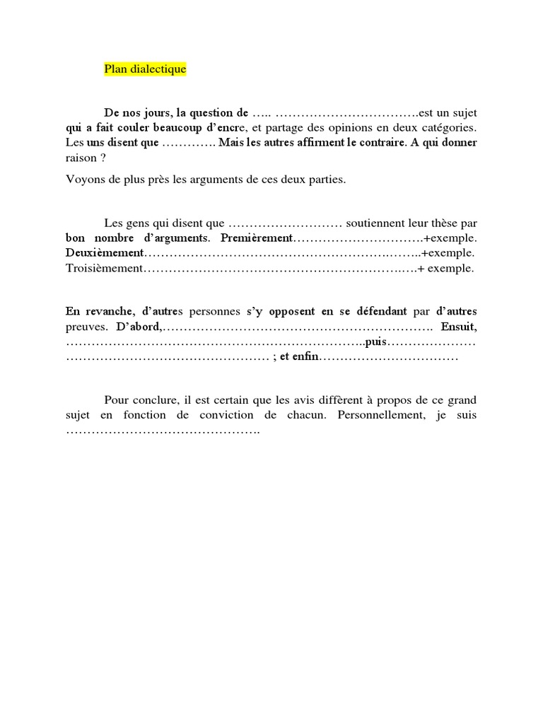 Plan Dialectique | PDF | Droit