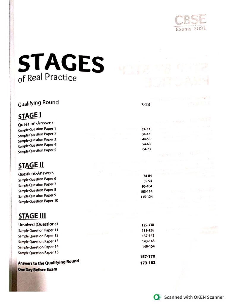 Sample Question Paper 1 To 5 (Stage 1) | PDF