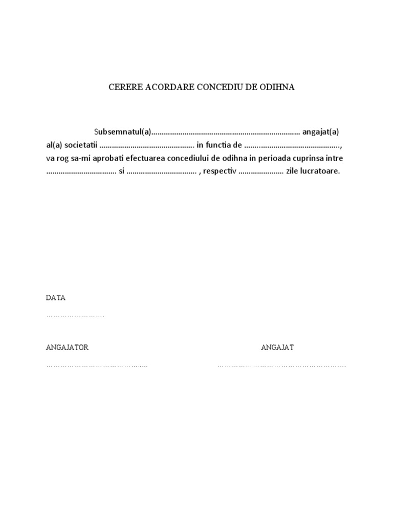 Cerere Concediu | PDF