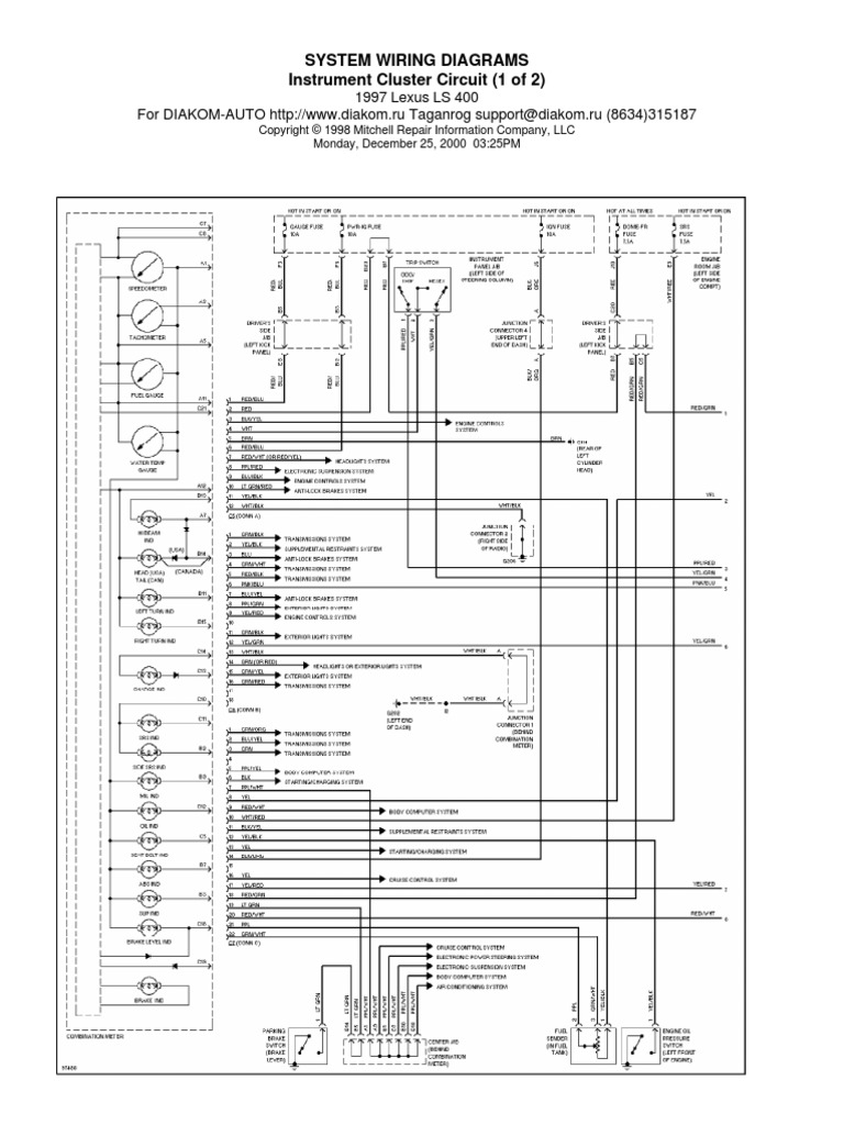 Instrument Cluster Circuit (1 of 2) | PDF