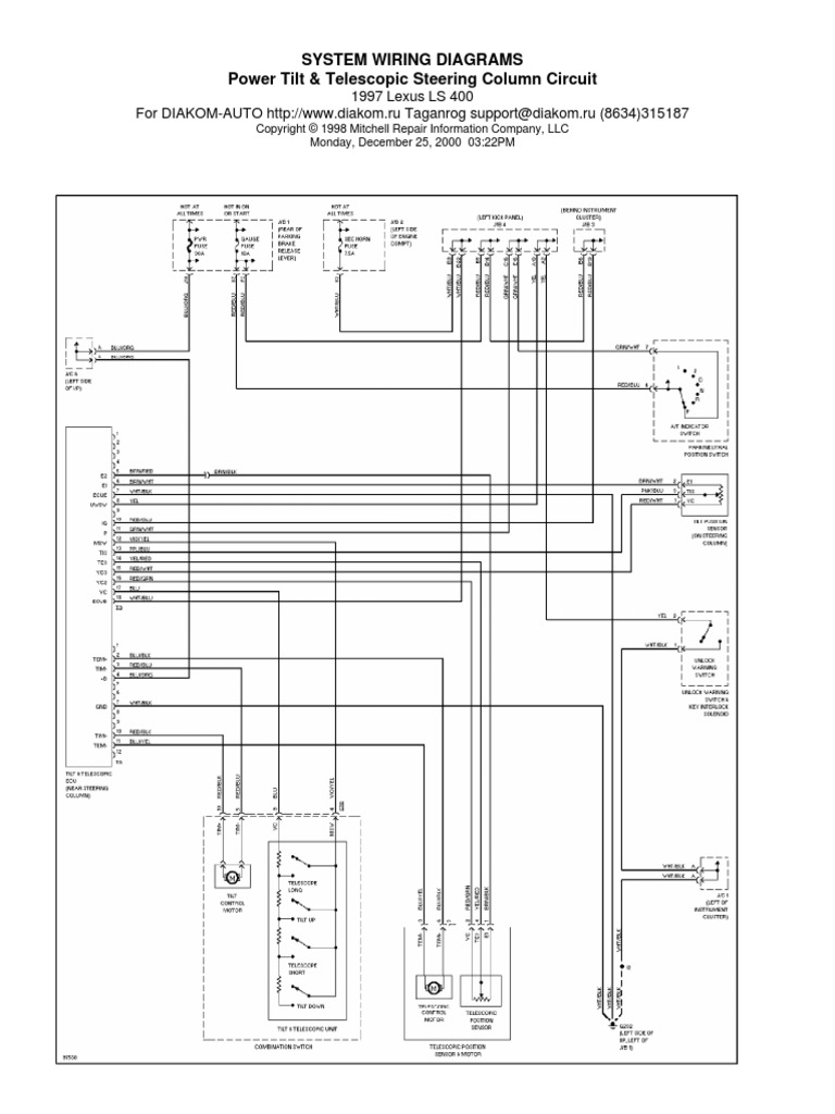 Power Tilt & Telescopic Steering Column Circuit | PDF