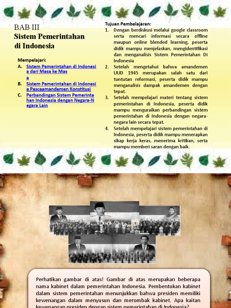 PPKN XI BAB 3 Sistem Pemerintahan Di Indonesia | PDF