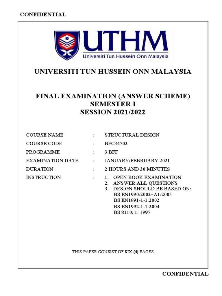 Finalexamanswerschemebfc34702 28original 29 | PDF | Lumber | Bending