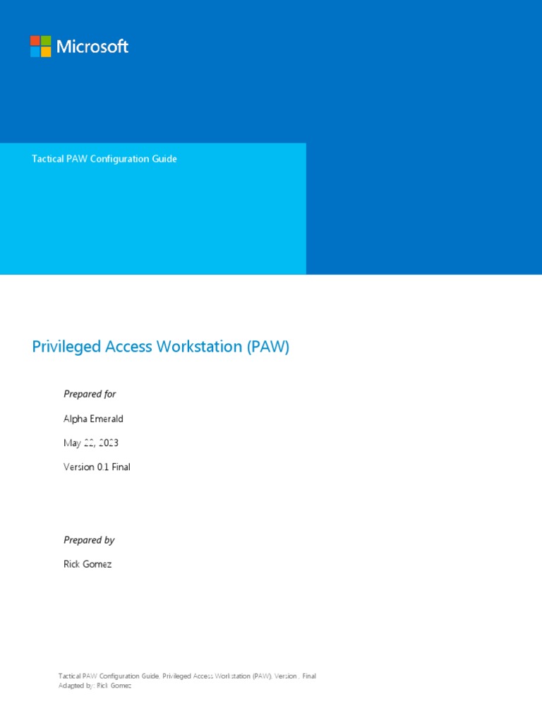 Tactical PAW Configuration Guide Alpha-Emerald | PDF | Bios | Malware