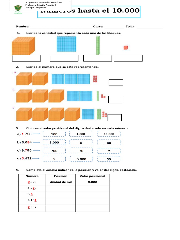 Guia de Cuarto Básico | PDF