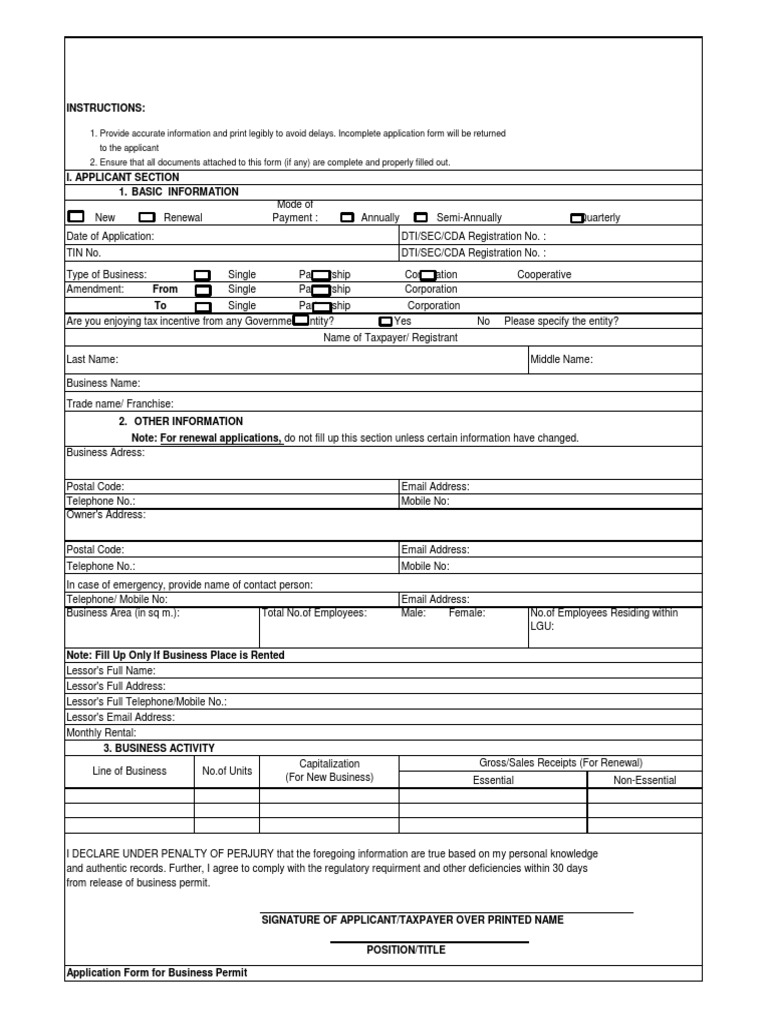 Business Permit Application Guide | PDF | Fee | Business