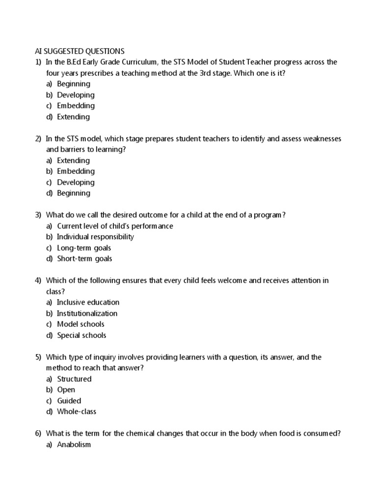 Ai Suggested Questions | PDF