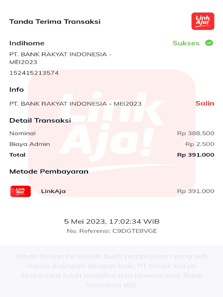 LinkAja RECEIPT 20230505 170256 20230505 170256 | PDF