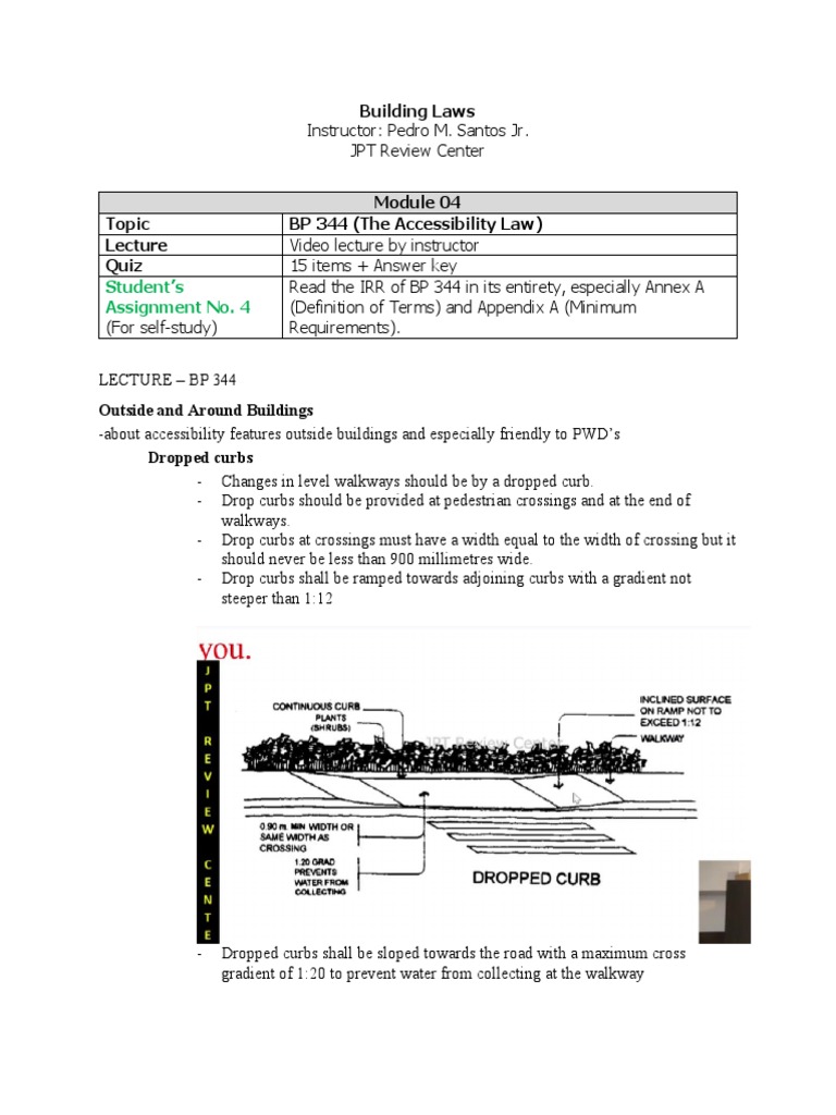 BLDG LAWS Pedro Assignment 4 BP 344 | PDF | Door | Stairs
