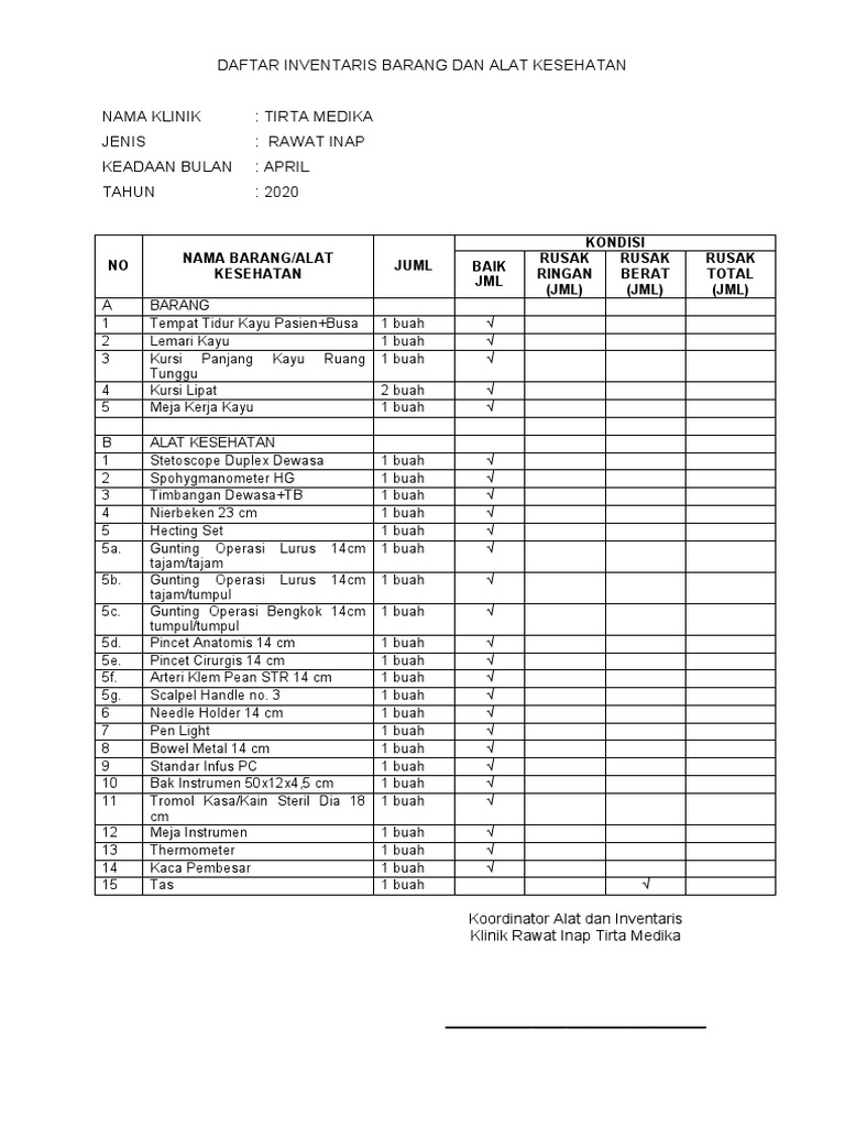 Daftar Inventaris | PDF