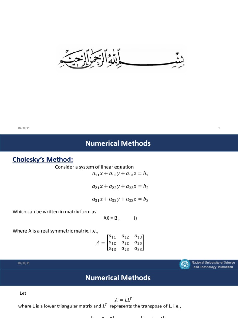 Lec # 23 Nust | PDF | Numerical Analysis | Mathematical Concepts