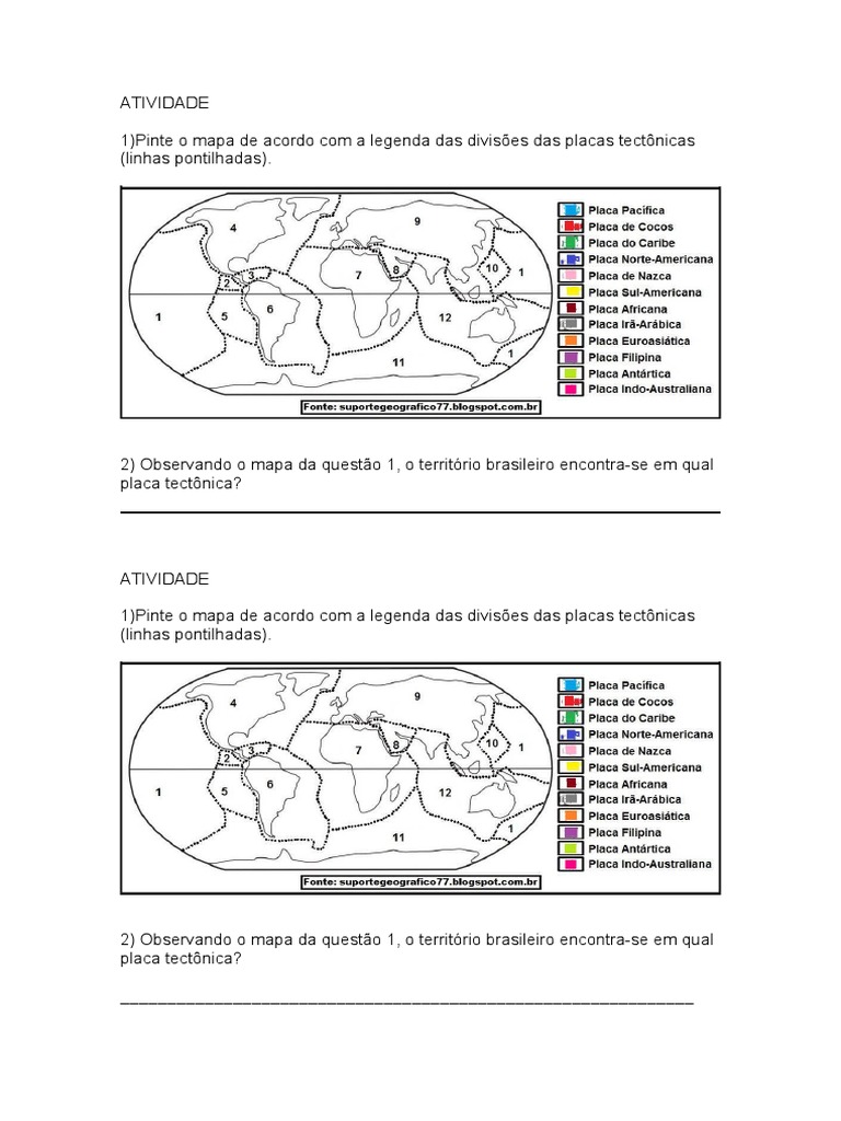 ATIV - 7ºplaca Tectônicas | PDF