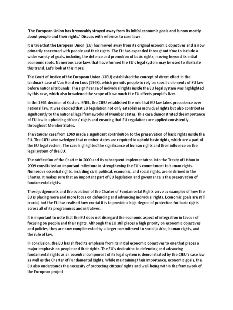 The European Union Has Irrevocably Strayed Away From Its Initial ...