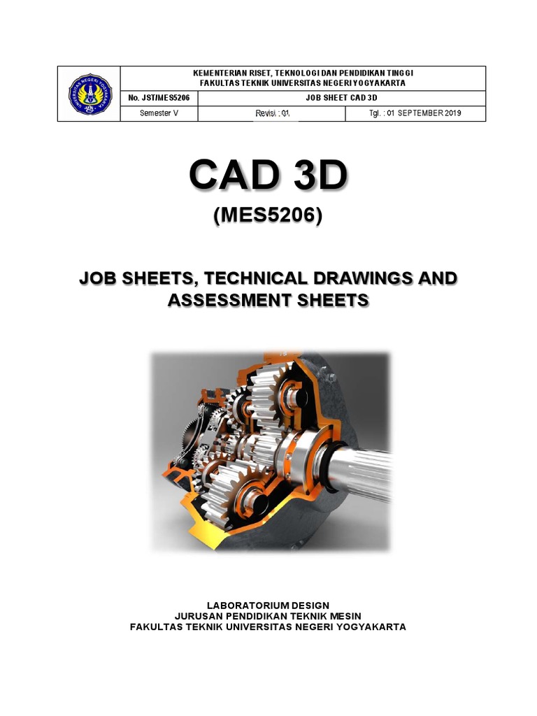 Job Sheet CAD 3D untuk Teknik Mesin | PDF