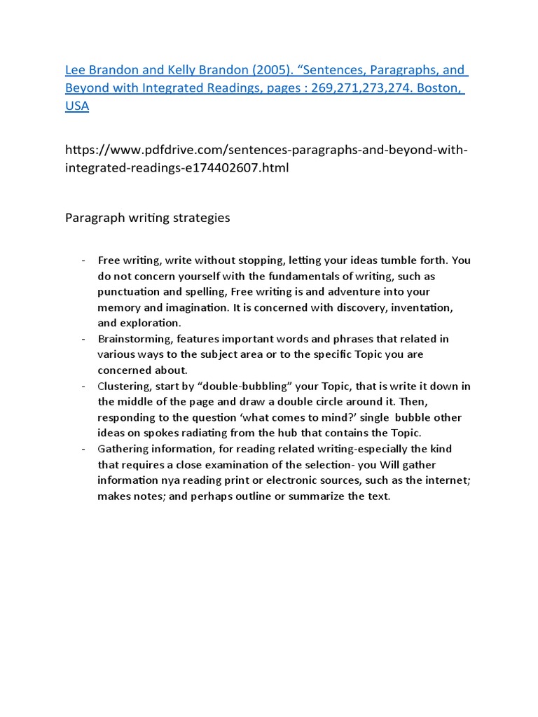 Effective Paragraph Writing Strategies | PDF
