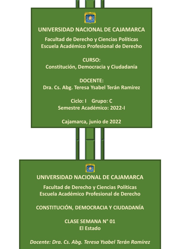 Clase Semana 01 Constitución Democracia Y Ciudadanía Comp Pdf